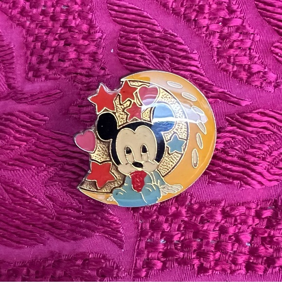 Other | Vintage Baby Mickey Mouse Moon And Stars Pin | Poshmark